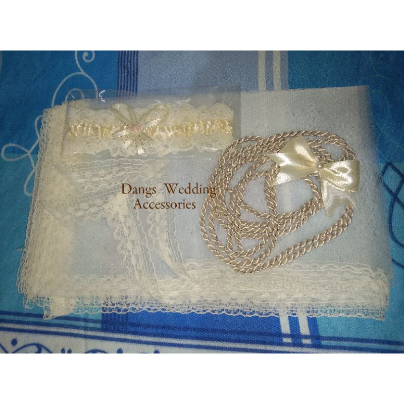 3in1 wedding essential set cord, garter leg and second veil | Shopee ...