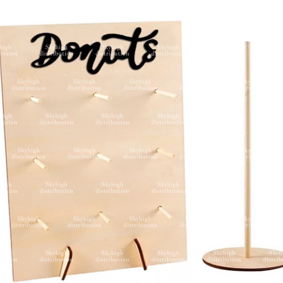 Stand Holder Wooden Donuts Wall Display Donut Sweets Doughnut Rack for ...