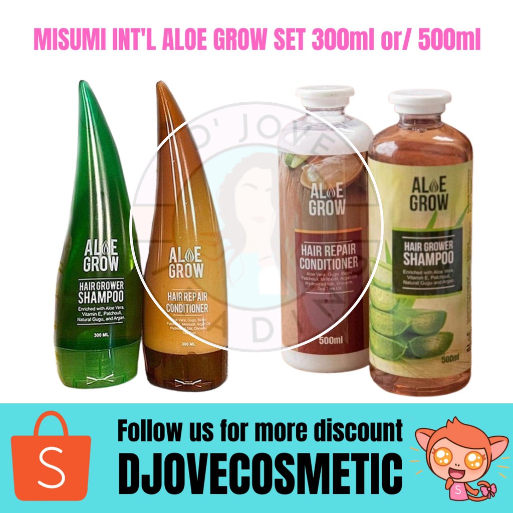 Original ALOE GROW HAIR GROWER Shampoo and Conditioner by Misumi 300mL ...