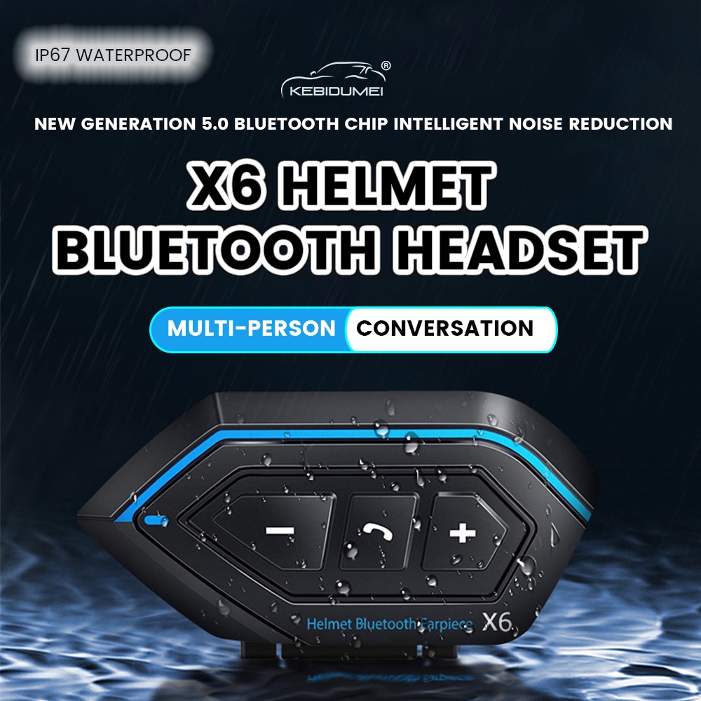 Motorcycle X6 Plus 800mAH Helmet Bluetooth Headset Multi-functional ...