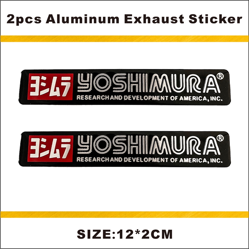 Yoshimura Muffler Decal Heat Resistant 3D Aluminium Akrapovic Emblem ...