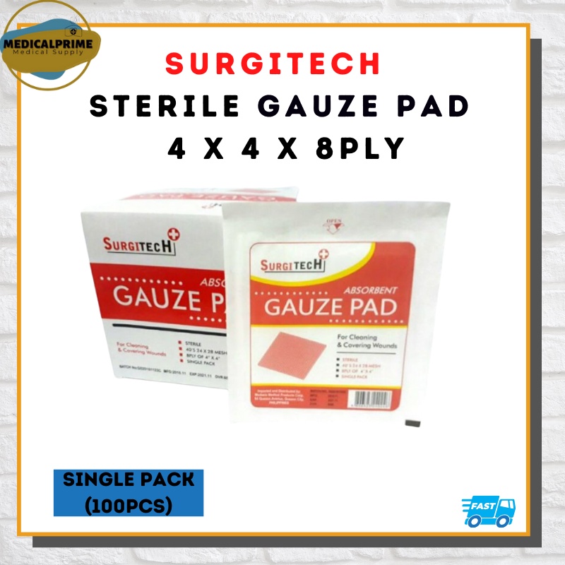 SURGITECH Sterile Gauze Pad 4x4 (10 single packs) | Shopee Philippines