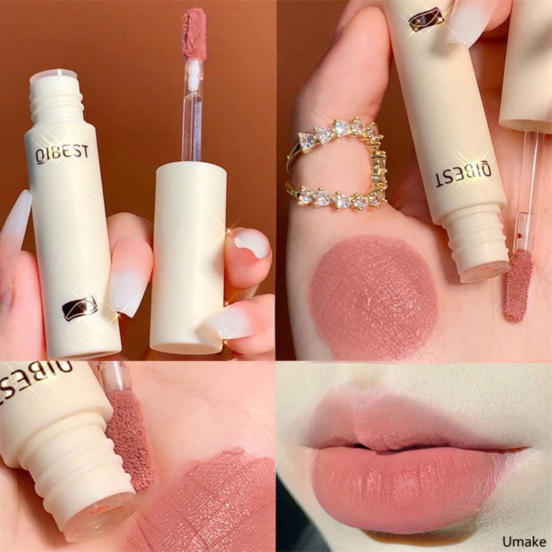 Qibest Matte Lipstick Waterproof Long Lasting Lip Glaze Velvet Mist Lip