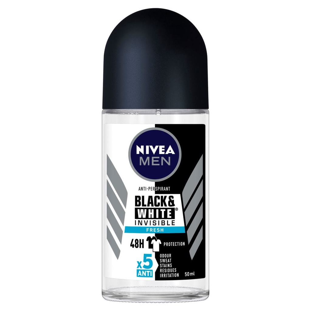 NIVEA MEN INVISIBLE FOR BLACK & WHITE FRESH ANTI-PERSPIRANT ROLL-ON ...