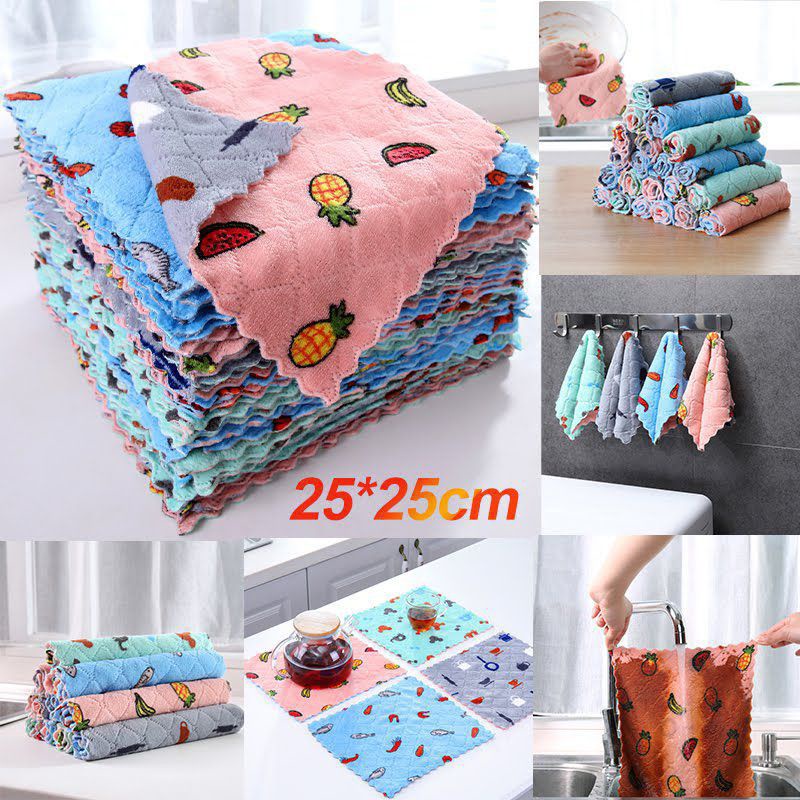 Absorbent Superfine Fiber Dishcloth Cartoon Print Dishwashing Cloth ...