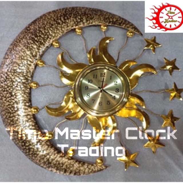 Elegant Wall Clock Moon Star Fire | Shopee Philippines