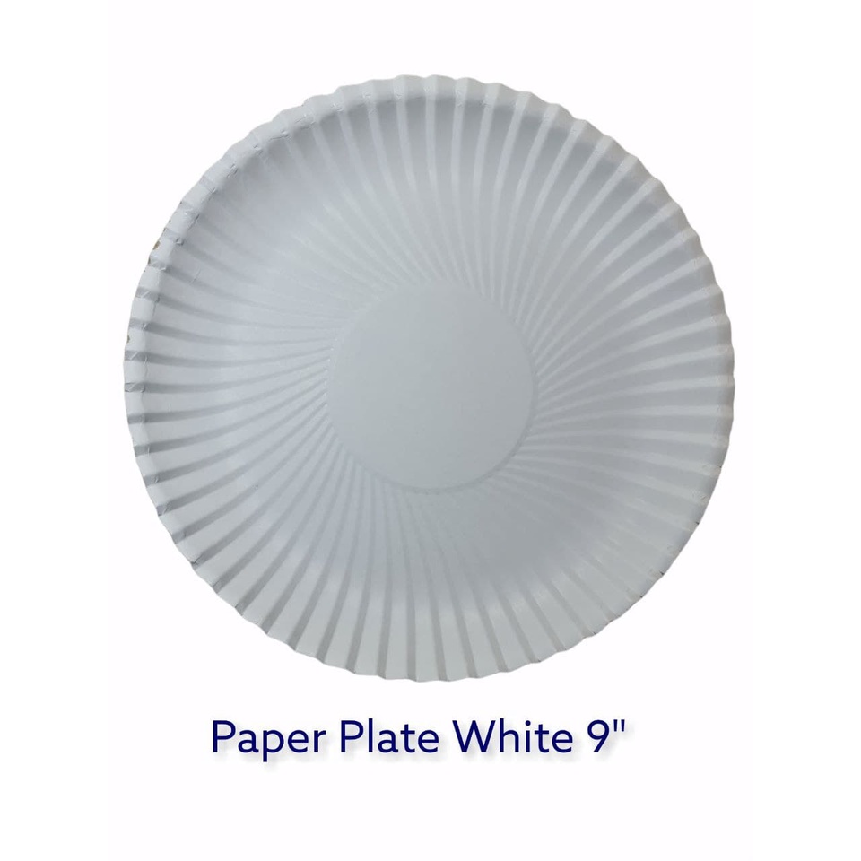 Paper Plate disposable 9inches x 25pcs laminated White coated laminated ...