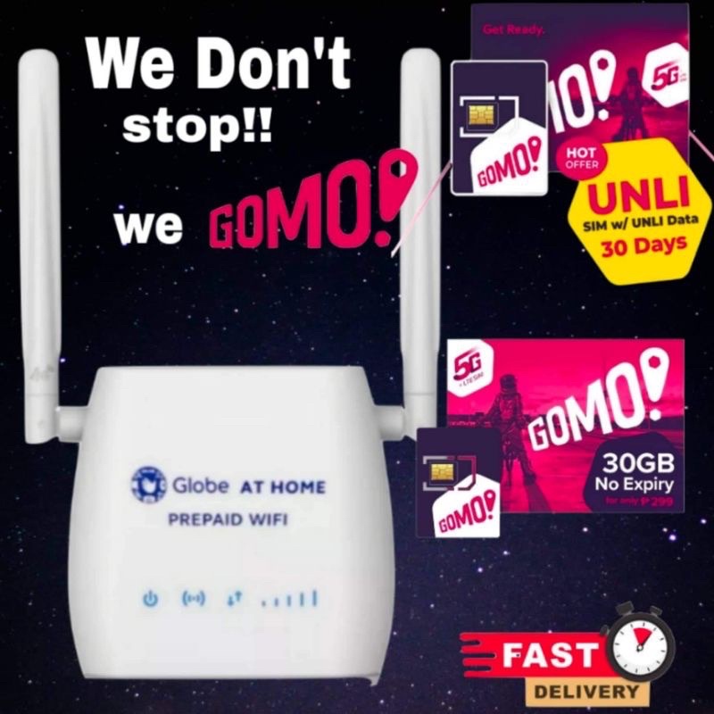 Globe at Home Prepaid Wifi ZLT S10G FREE 50GB with GOMO Sim Unli data or 30Gb no expiry | Shopee ...
