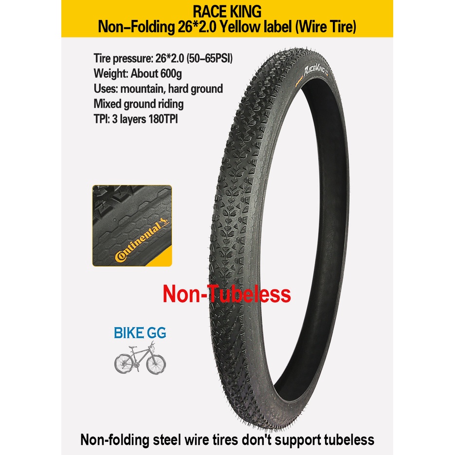 Original Continental Tire Race King Mountain Bike Tubeless Ready Tire ...