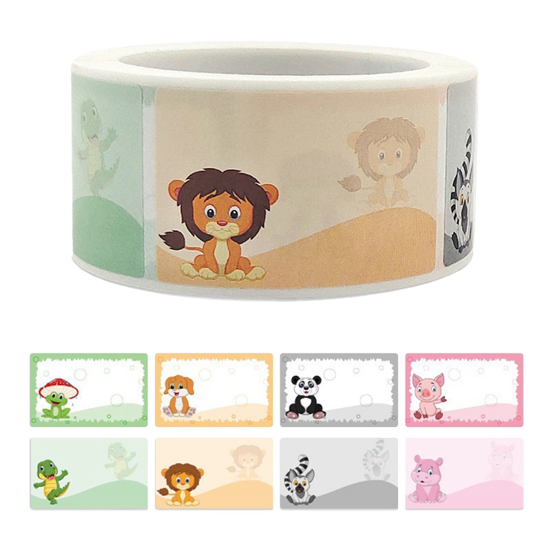 200Pcs/Roll Cute Cartoon Children Self-Adhesive Writable Labels ...