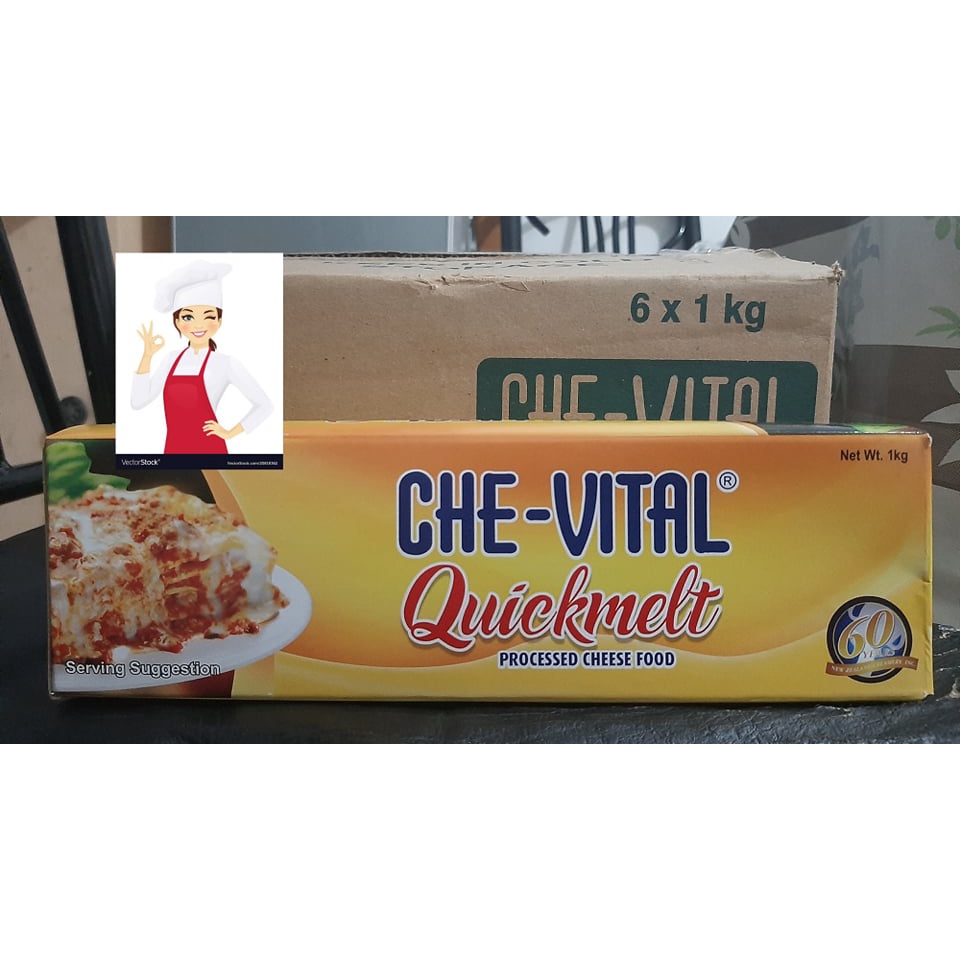 (1 Case) 100% Che-Vital Quickmelt Cheese 1kg X 6pcs Chevital National ...