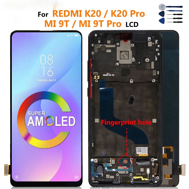 6.39 "Xiaomi Mi 9T 9T Pro Redmi K20 pro K20 Lcd Touch Screen Digitizer fingerprint oled | Shopee ...