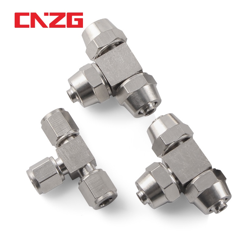 CNZG Copper Plated Nickel Pneumatic Air Quick Connector Tee Fast Joint ...