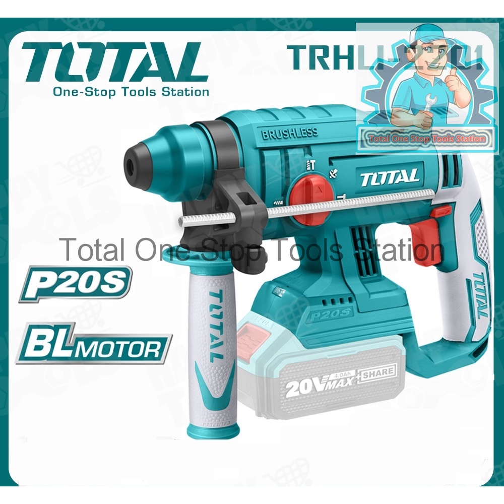 TOTAL Lithium-Ion rotary hammer 20v Premium Industrial TOOLS (NO ...