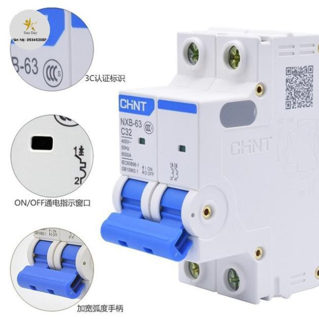 Aptomat MCB (installation circuit) CHINT NXB-63 2P C63 6A, 10A, 16A, 2A ...