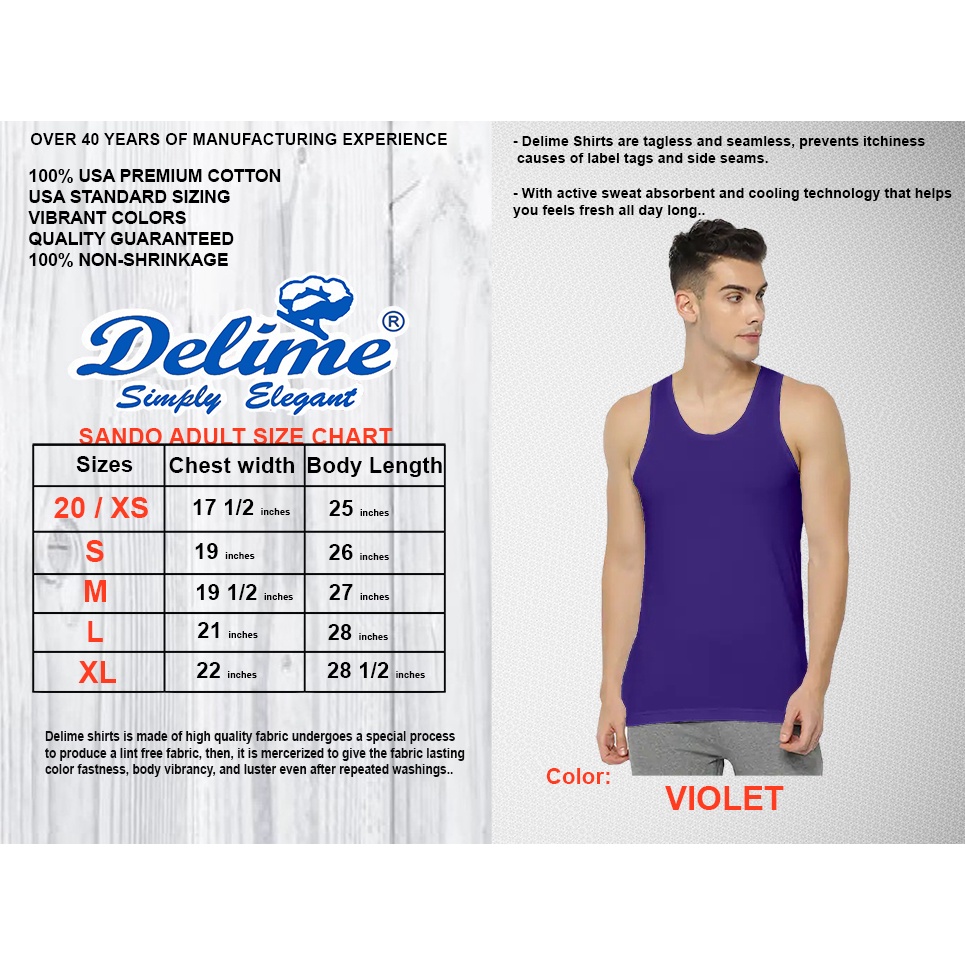 Delime Adult Sando Plain (Violet) | Shopee Philippines