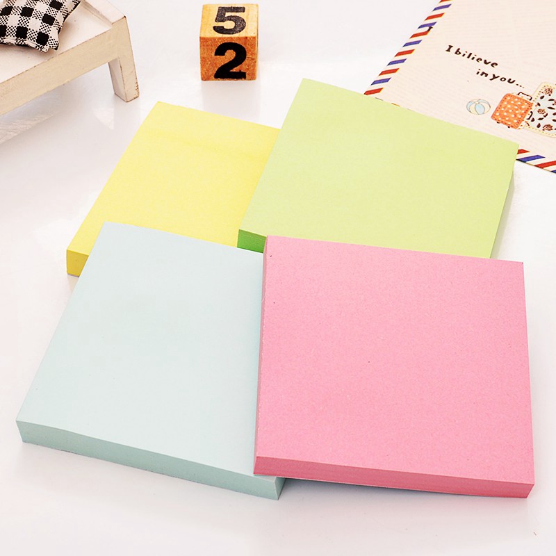 100 Sheets Super Sticky Notes Simple Paper Sticker Memo Pad | Shopee ...