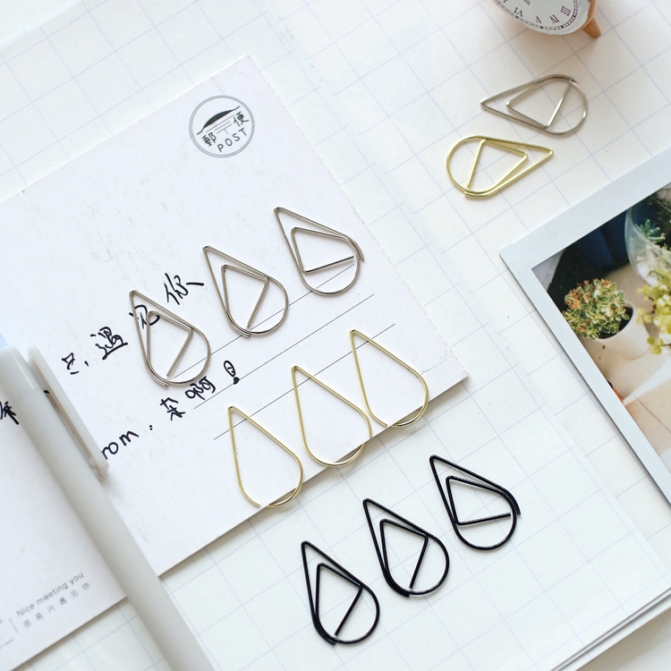 10 Pcs/lot Cute Kawaa Korean Metal Paper Clip Gold Silver Black Color ...