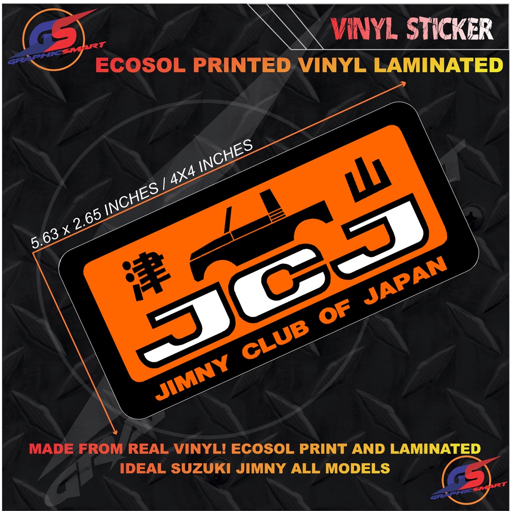 Jimny Club of Japan Sticker vinyl Decal size Laminated | Shopee Philippines