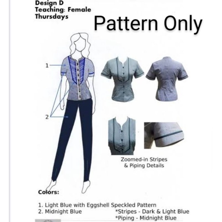 sewing pattern. teachers uniform blouse pattern. thursday shedule ...