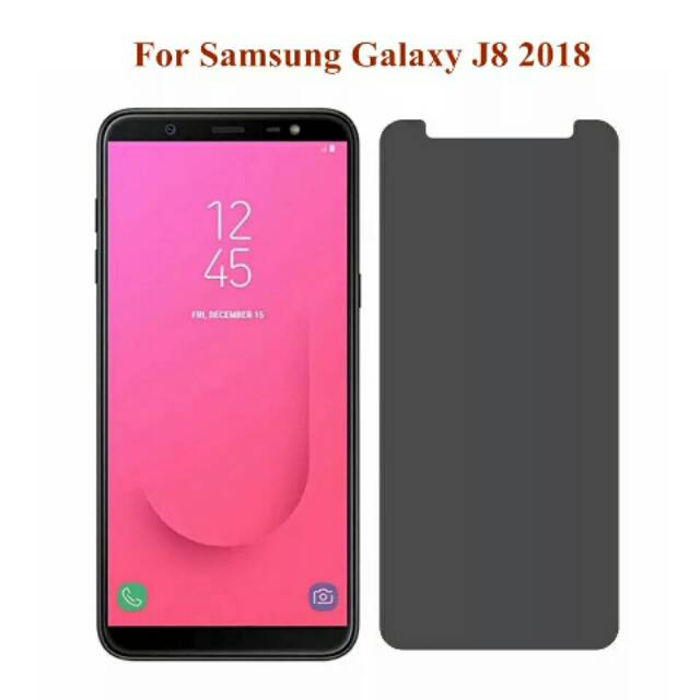 Samsung J8 anti-spy tempered glass anti-groes black glass J8 2018 ...