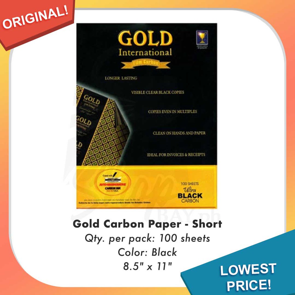 Gold Carbon Paper (BLACK) - 100 Sheets | Shopee Philippines
