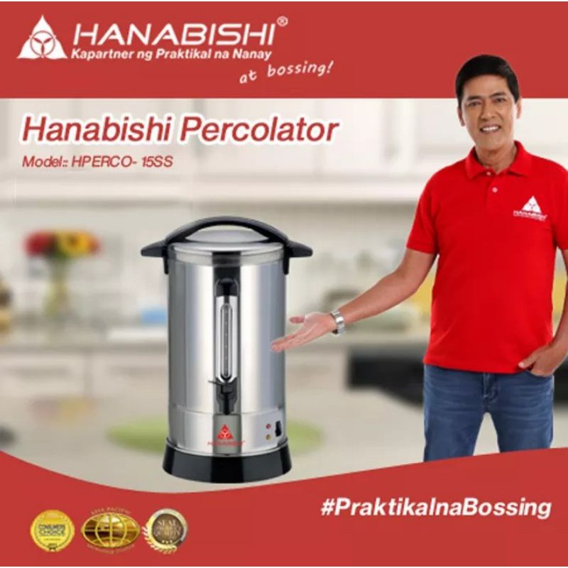 PERCOLATOR HANABISHI 15L. MILK TEA,COFFEE & WATER BOLIER PERCULATOR ...