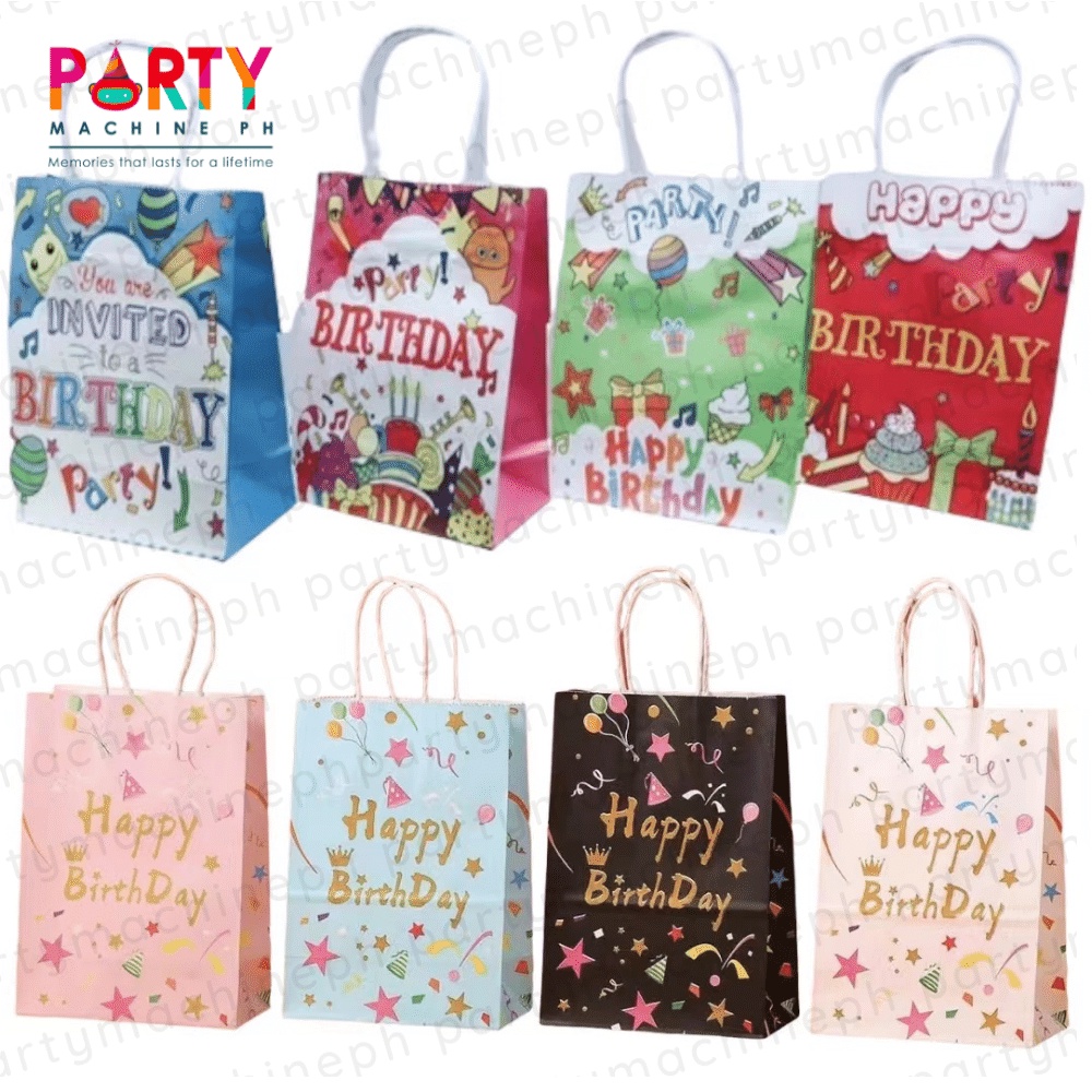 12pcs Happy Birthday Paper Bag / Happy Birthday Gift Bag / Happy ...