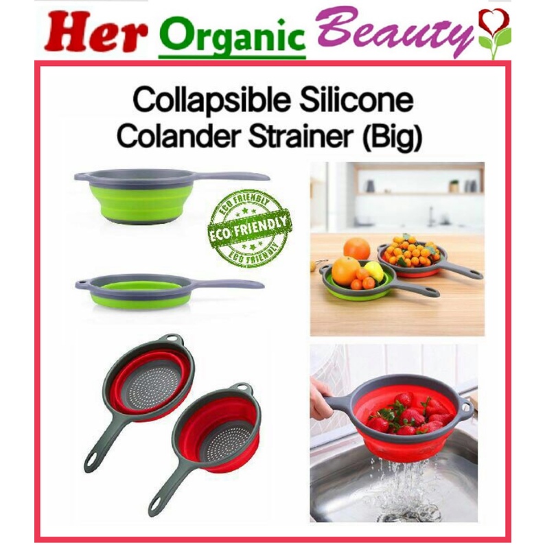 Collapsible Silicone Colander Strainer (Big). | Shopee Philippines