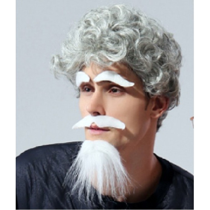 Fake White Mustache Set Fake Beard Mustache Simulation Man Stage Shows ...