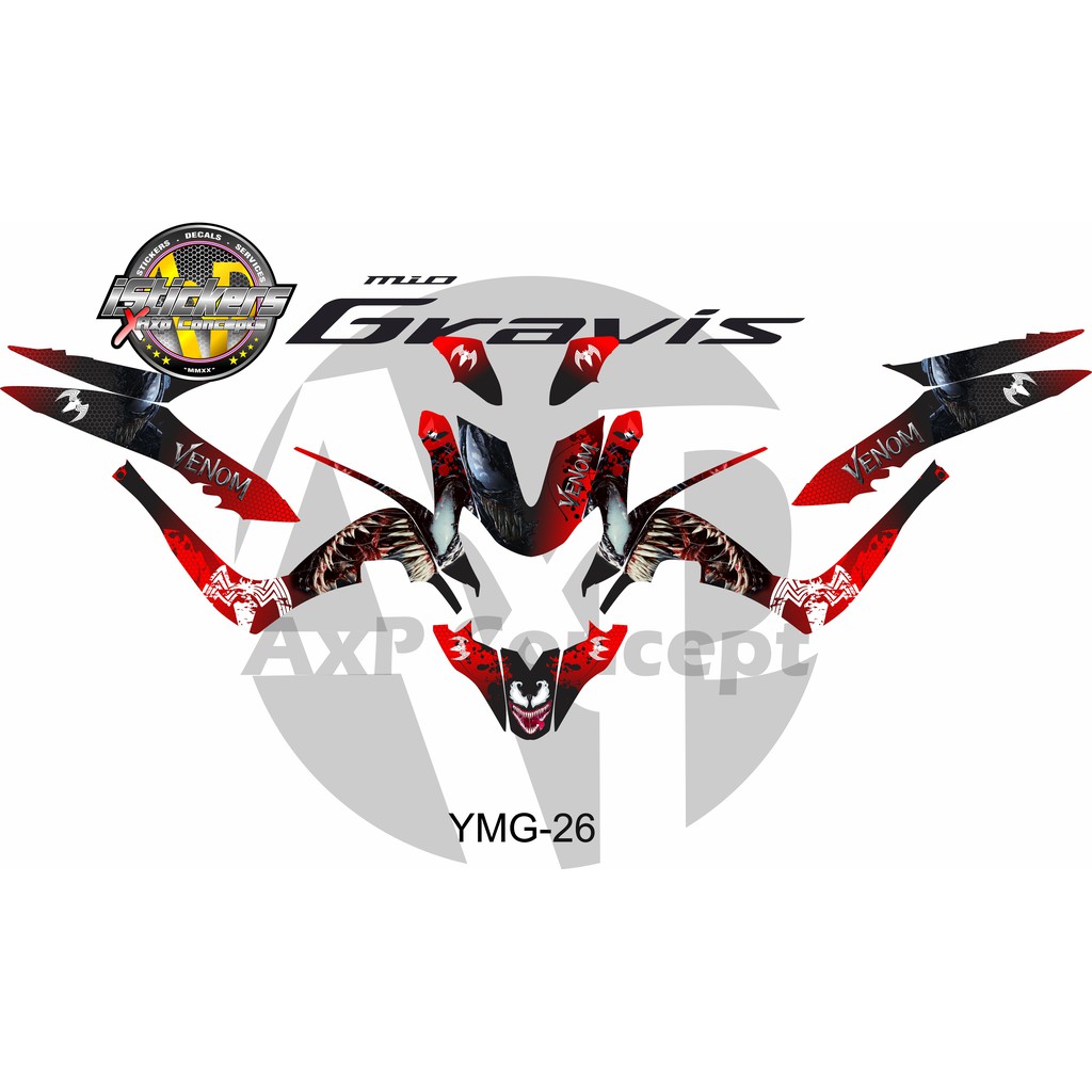 Yamaha Mio Gravis Venom Decal Kit YMG-26 | Shopee Philippines