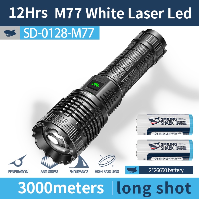 Smiling Shark SD-0128 LED Flashlight Super Bright 8000 Lumens Tactical ...