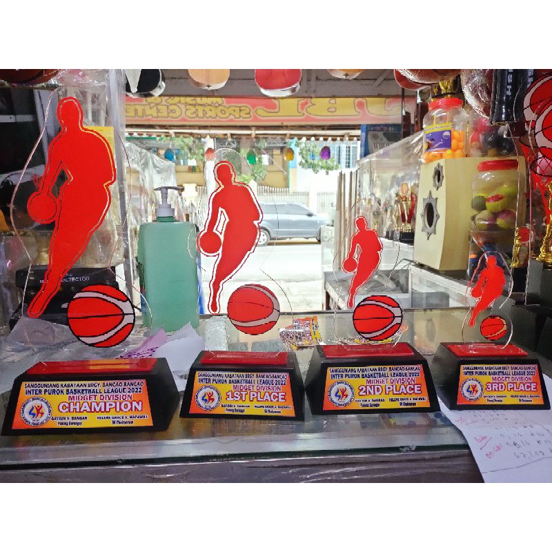 BASKETBALL NBA DESIGN/ ACRYLIC SET OF TROPHIES/DI NATUTUKLAP ANG DESIGN ...