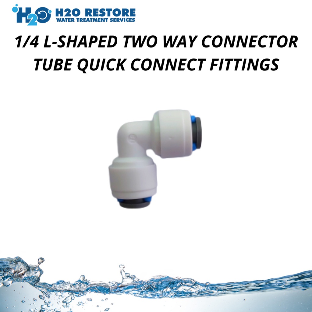Reverse Osmosis Fittings 1pc 1/4 L-Shaped Two Way Connector Tube Quick ...