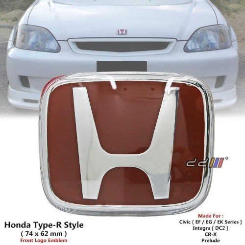 74mm x 62mm Front Red Emblem For Honda Civic EG6 EG9 EK9 Integra DC2 92 ...