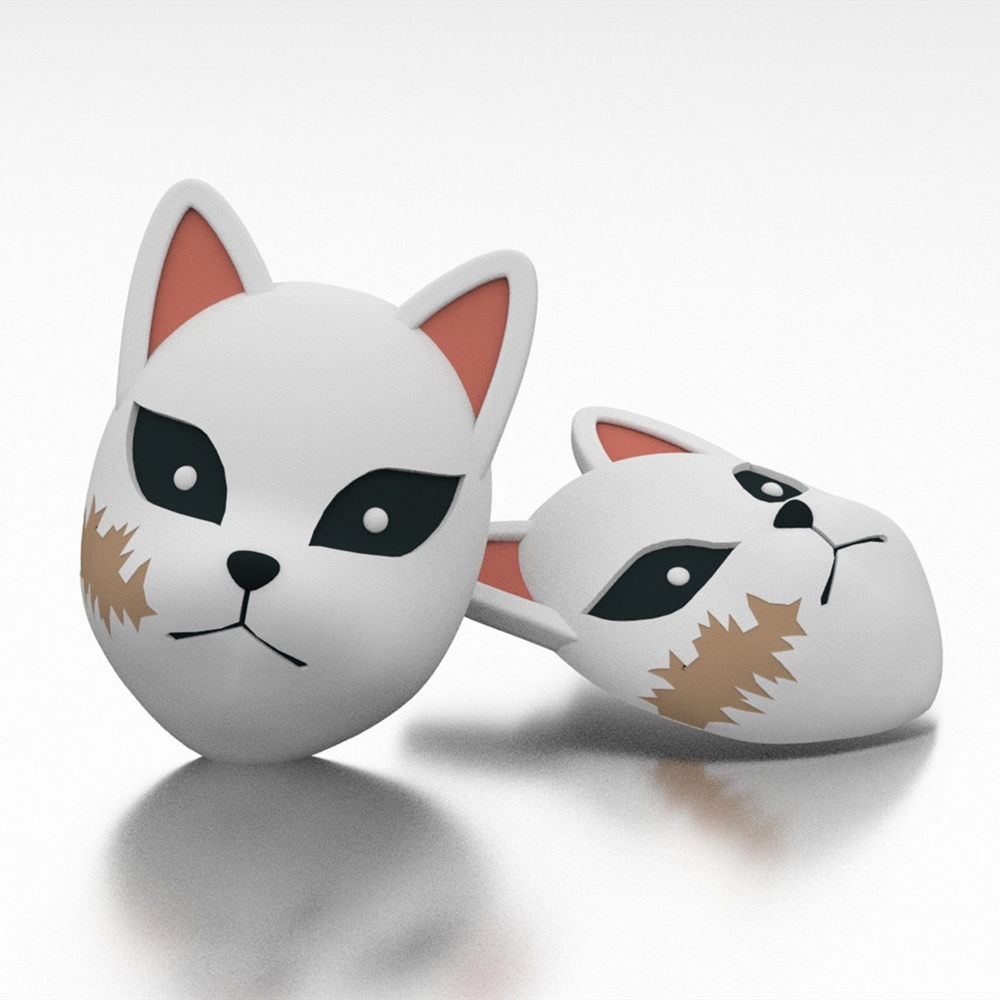 Anime Kimetsu No Yaiba Sabito Mask Brooch Kawaii Fox Enamel Pins Unique ...