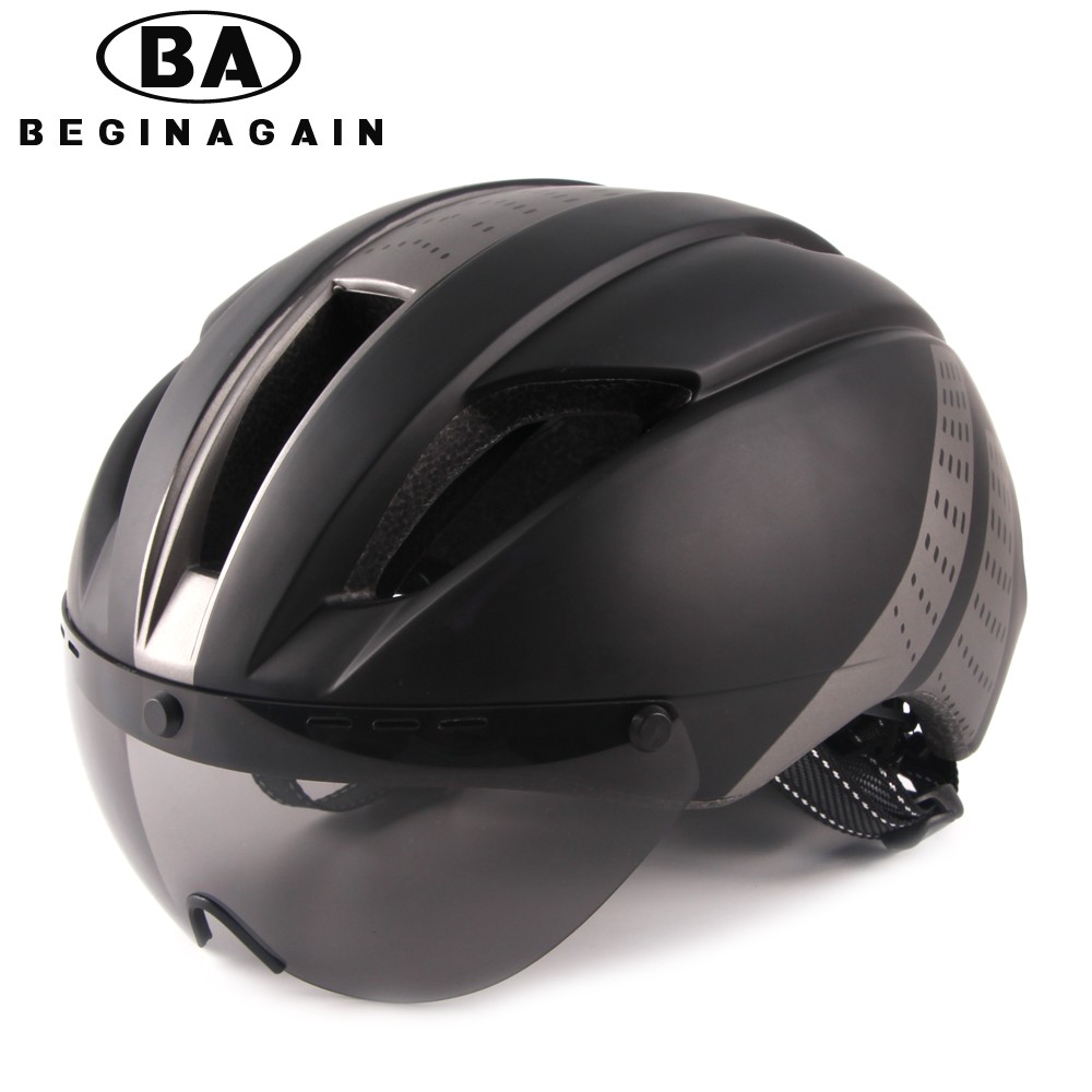 Aero helmet tt time-trial race road bike helmet for men women goggles ...