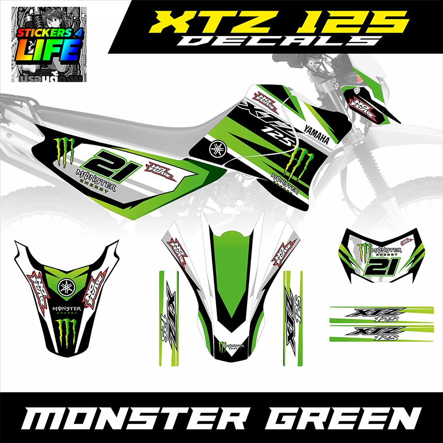 XTZ 125 Decals Full body Sticker SET (with FREEBIES) Mnstr Green ...