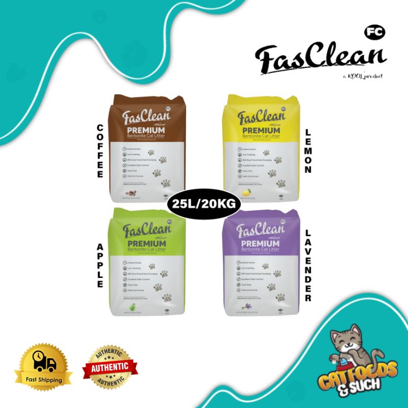 FASCLEAN PREMIUM CHARCOAL LITTER 20KG BY KOOLPETS CAT SAND LITTER ...