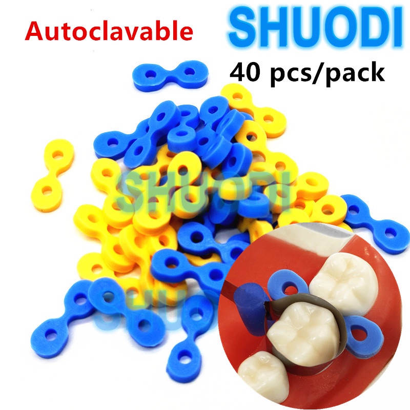40 Pcs/box Dental Separator Autoclavable Elastic Rubber Fixing Wedges ...