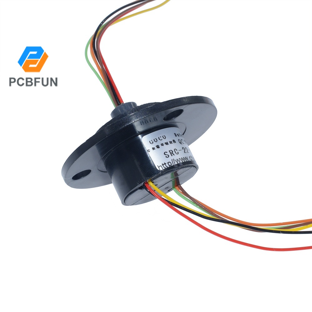 Pcbfun Ac 220V 22Mm 250Rpm 6 Wire Conductors Capsule Compact Slip Ring ...