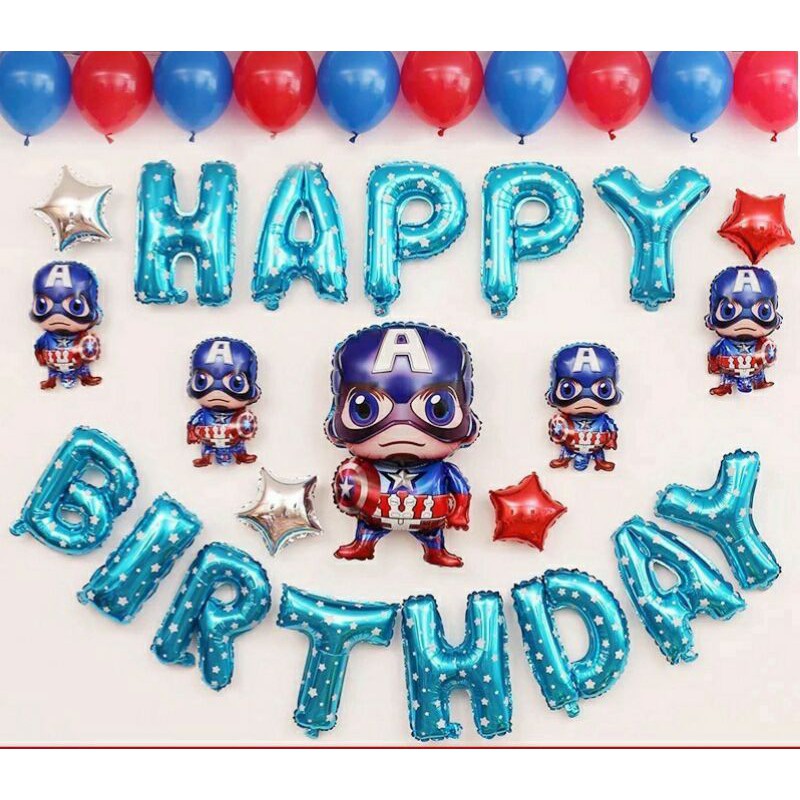 Happy Birthday Decoration Theme Captain America/ Birthday Decoration ...