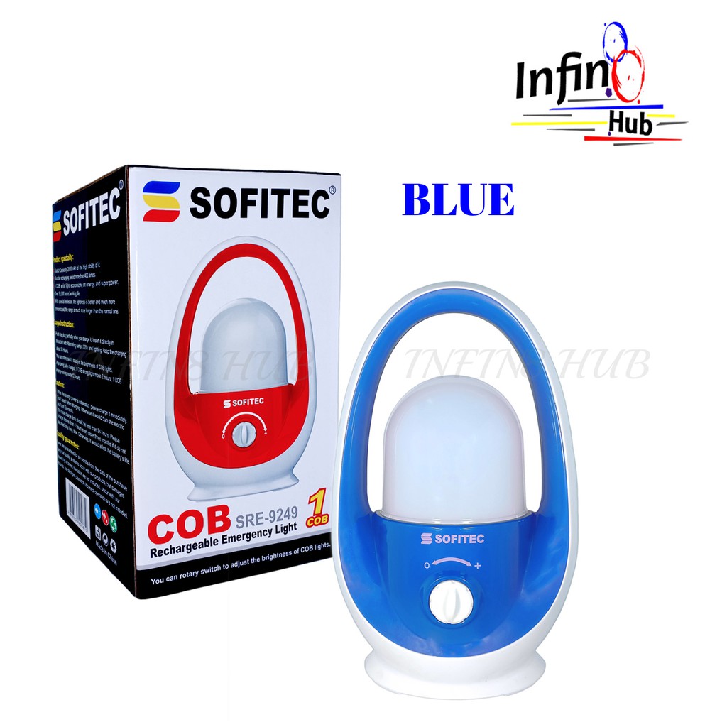 TRAVEL LAMP COMPACT 1 COB PORTABLE RECHARGABLE EMERGENCY LIGHT SOFITEC ...