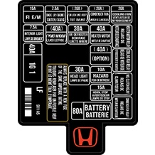 Honda Civic 1996-2000 fusebox fuse box STICKER label LF S01-A5 (Heavy ...