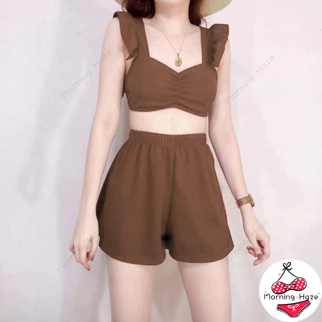 Women Sexy Two Piece Sleeveless Tank Top Shorts Set Summer Swimsuit Suits Mutil-Colors 2Pcs ...