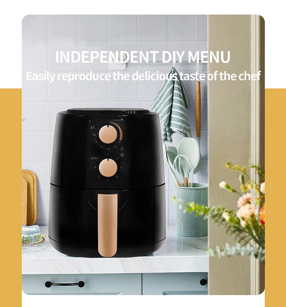 KAISA VILLA Air Fryer Electric Household Fries Machine Non Stick Fry Tools Oil Free 5.5L ...