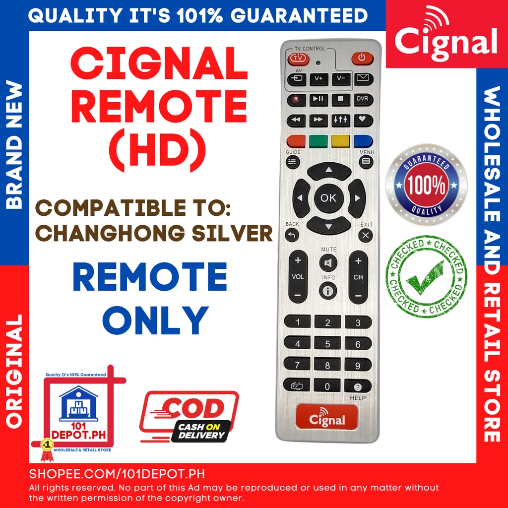 Cignal Remote Changhong SILVER MODEL HD (REMOTE ONLY) | Shopee Philippines
