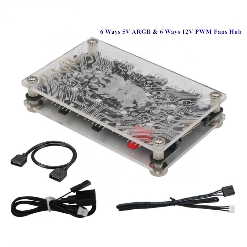 2022 New 5V ARGB and 12V PWM DC Fan Hub with Magnetic Pad for GIGABYTE ...