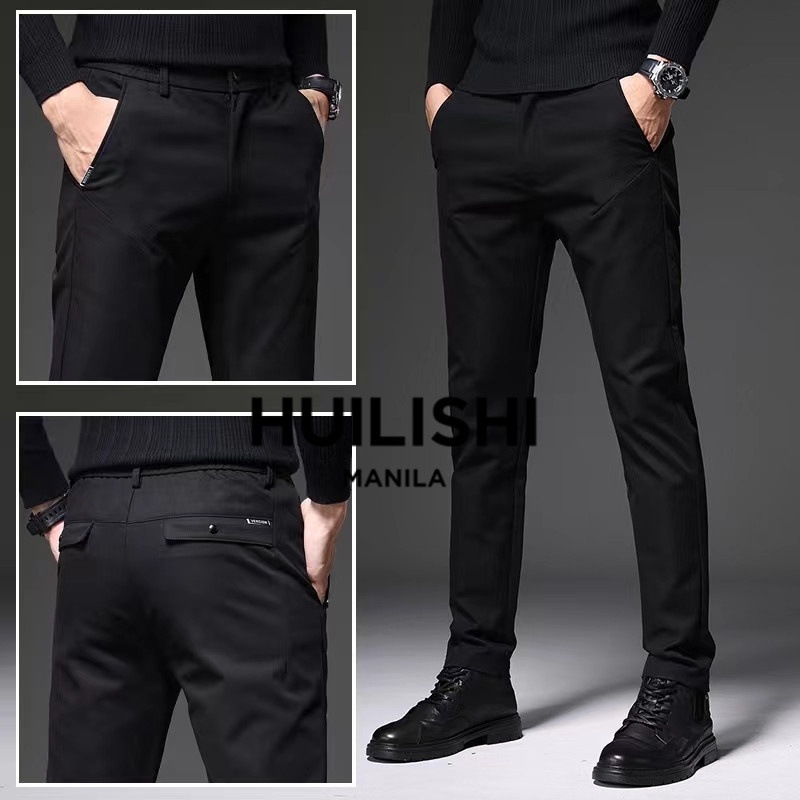 HUILISHI CHINO Men's Straight Fit High Quality Pants | Shopee Philippines