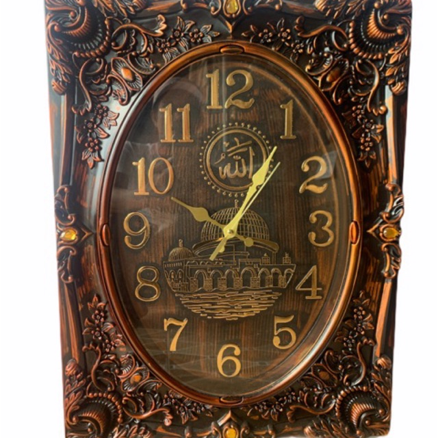 Carved Calligraphy Wall Clock Embossed Mosque Calligraphy Clock ...